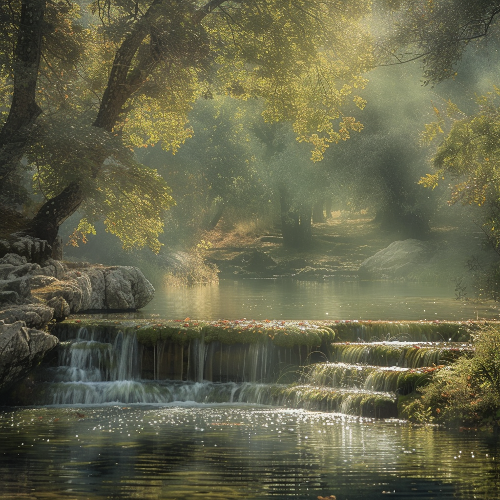 Steiniger Bach im Wald | LED Bild | Bundle